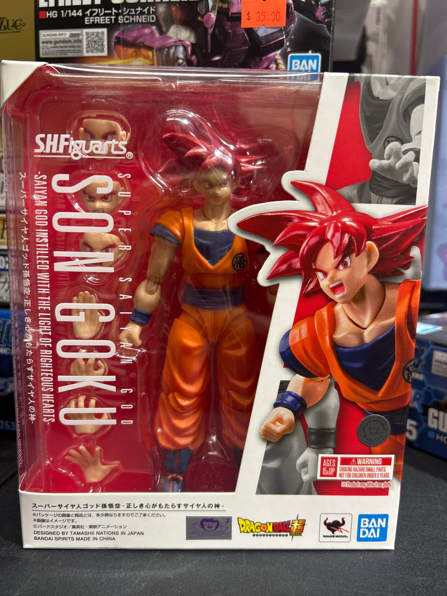 Bandai Tamashii S.H.Figuarts Dragonball Z Super Saiyan God Son Goku US ...