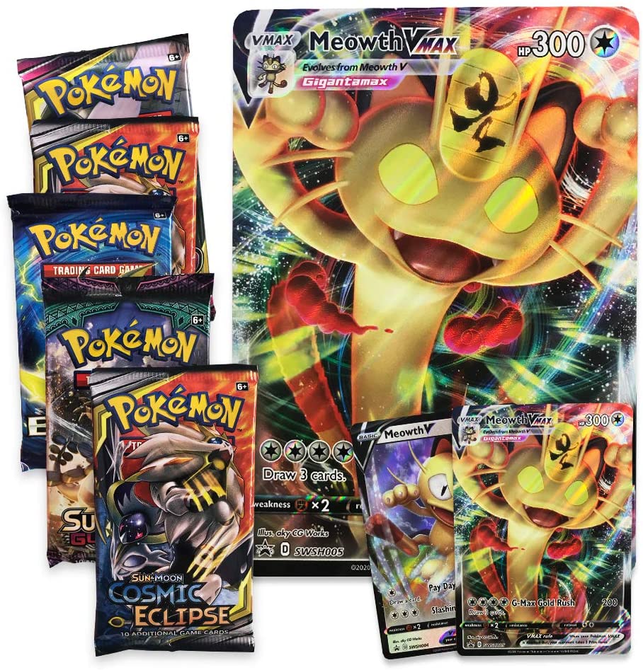 Pokemon TCG: Meowth V Teaser Box | 5 Booster Packs | 2 Foil Promo Card ...